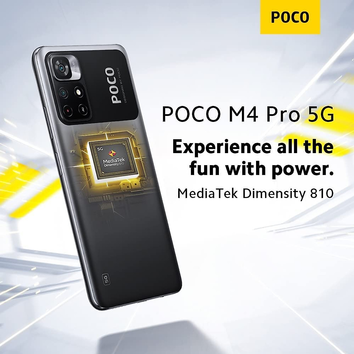 Poco M4 PRO 5G 64GB 4GB RAM Factory Unlocked (GSM Only | No CDMA - not Compatible with Verizon/Sprint) w/Fast Car Charger Bundle - Yellow