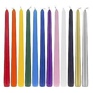 Mega Candles - 12 pcs Unscented Chime Taper Candle, Hand Poured Wax Candles 10 Inch x 7/8 Inch, Casting Chimes, Rituals, Spells, Wax Play & More