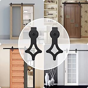 7.5FT Sliding Barn Door Hardware Kit Heavy Duty Sturdy Rustic Rhombus Shape Hanger Barn Door Track Set for Single 45" Wide Door Garage Closet