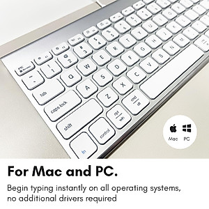 Macally Wired Keyboard for Mac | Compatible Apple Keyboard (78 Keys) External Keyboard for MacBook Pro/Air, iMac, Mac Mini/Pro - Plug and Play USB Computer Keyboard