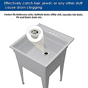 CNSZNAT Bathtub Drain Cover, Bathroom Sink Strainer, Drain Hair Catcher for Bathtub Laundry Utility Sink, Fit Hole Size from 1.55" to 1.8" and Depth Than 1" (3-Pack)