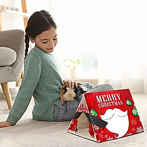 enheng Small Pet Hideout Creative Christmas Santa Red Hamster House Guinea Pig Playhouse for Dwarf Rabbits Hedgehogs Chinchillas