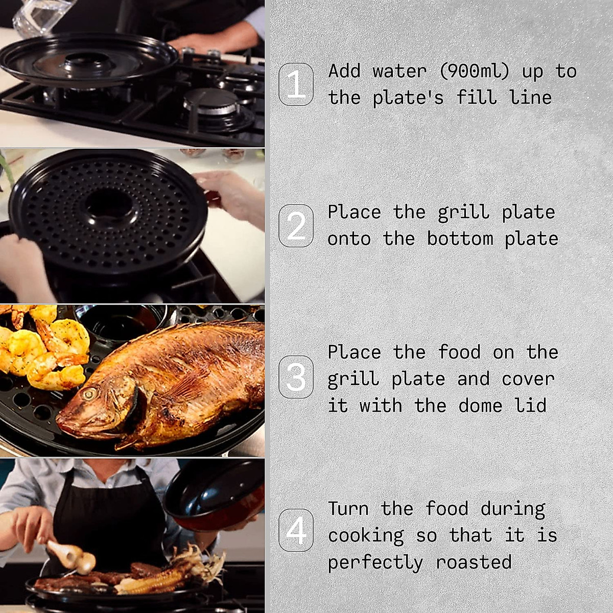 AsaTodo Indoor Smokeless Grill, Nonstick Stovetop Grill Pan and Plate for Inside Barbeques, Grills and Roasts, Easy to Clean Gas Stovetop Grill Plate and Pan, Perfect for Gas Stove Tops, Red