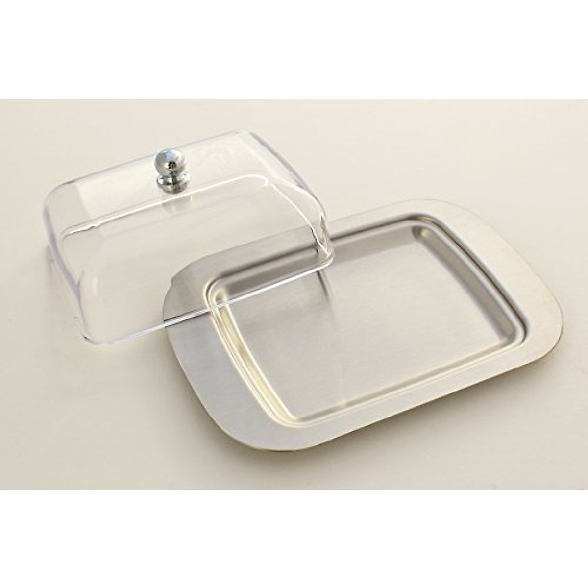 Zoie + Chloe Stainless Steel Butter Dish with Easy to Hold Lid