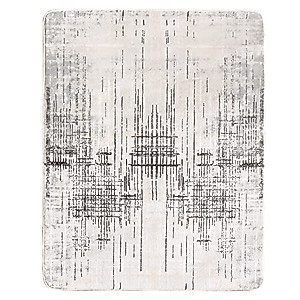 Calore Rugs Mordern Soft Abstract Distressed Area Rugs for Living Room/Bedroom/Dining Room,Medium Pile Carpet Floor Mat (5.2 x 6.5 ft, Gray/Beige)