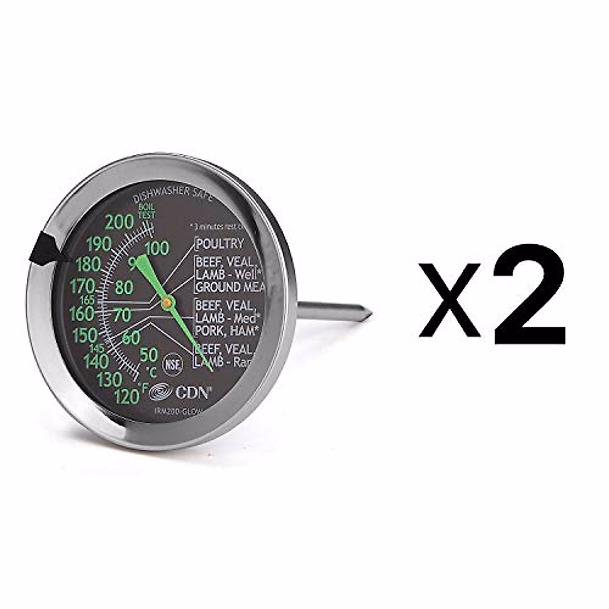 CDN IRM200-Glow ProAccurate Meat/Poultry Ovenproof Thermometer - Set of 2