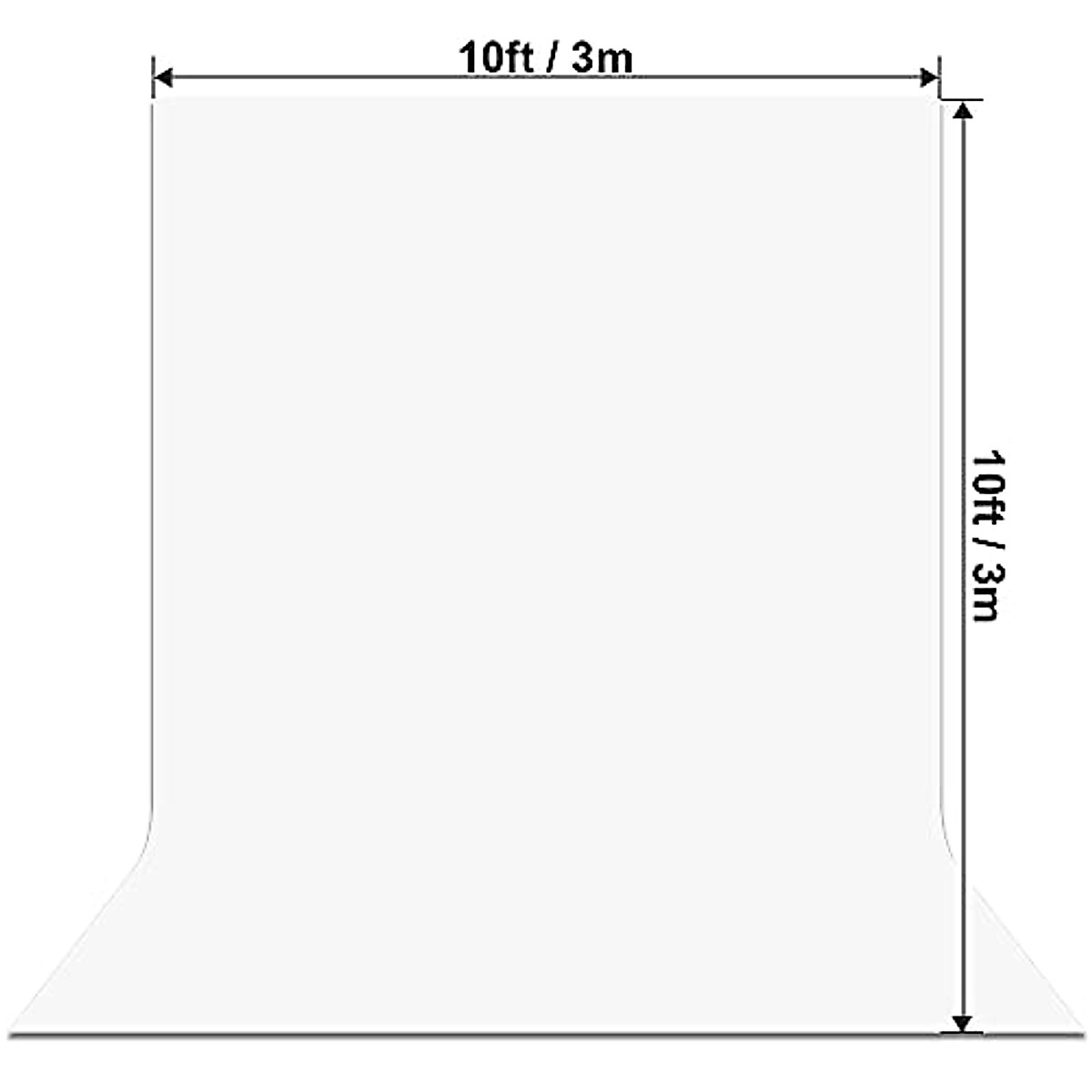 Lidlife 10 x 10 ft White Backdrop Background for Photography, Wrinkle-Resistant Photography Backdrop Background with 4 Backdrop Clip, Polyester Fabric Chromakey White Screen for Video Studio Photo