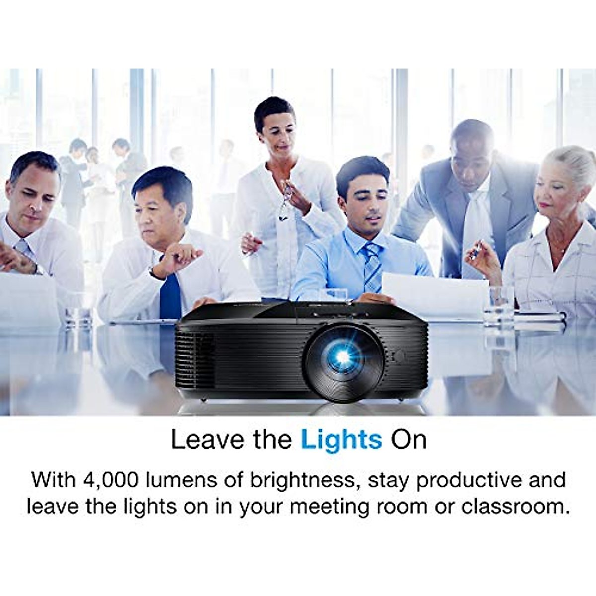 Optoma W400LVe WXGA Professional Projector | 4000 Lumens for Lights-on Viewing | Presentations in Classrooms & Meeting Rooms | Up to 15,000 Hour Lamp Life | Speaker Built in