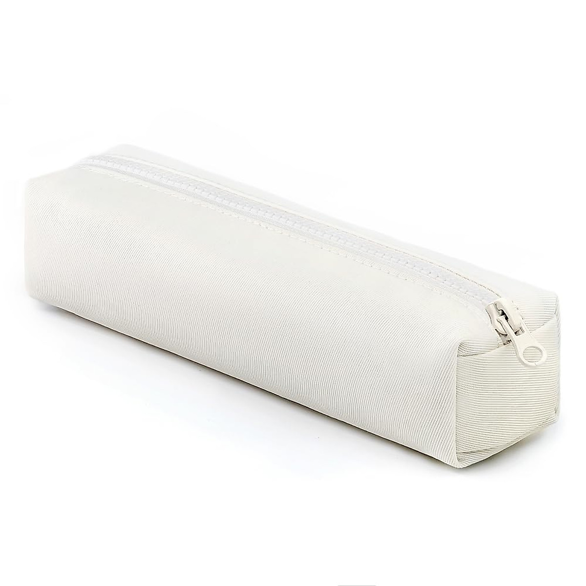 DOBMIT Pencil Case Small, Pencil Case Organizer Office Pen Holder Pure Color Pen Storage Box Simple Pen Pouch Holder - Creamy White