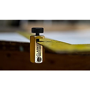 Clarke Brothers Stair Gauge – 2pcs Stair Tread Gauge for Conventional Framing Square or Carpentry Square – Heavy-Duty Brass Stair Gauge Set – Large Knob Size – Long Brass Body