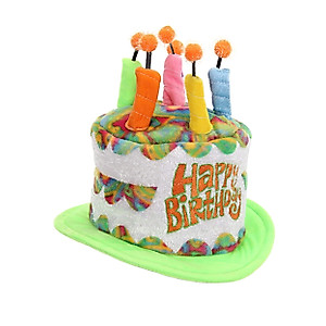 elope Rainbow Birthday Cake Plush Hat for Teens and Adults