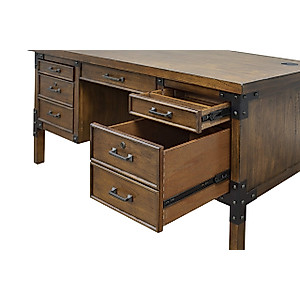 Martin Furniture HALF PEDESTAL DESK, Brown