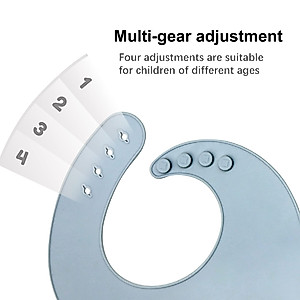 SmoreBaby 4pcs Baby Silicone Feeding Set Toddler Plates Bib Spoon Fork with Suction Utensils Toddlers Baby-Led Boys Girls Eating Supplies (Dust Blue, Dusty Blue