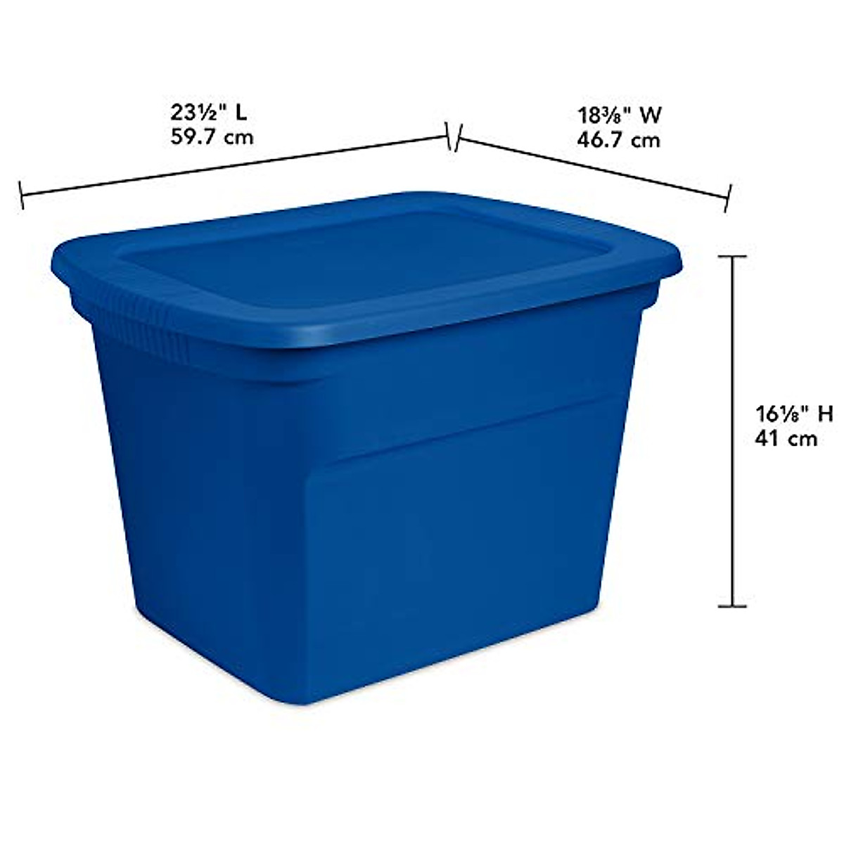 Sterilite 18 Gal./68 L Totes, Blue Morpho, 8