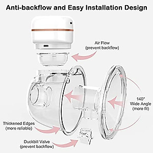 Breast Pump, Hands Free Breast Pump,Wearable Breast Pump, Electric Breast Pump 3 Mode & 9 Levels, 25mm Flange, 2 Pack