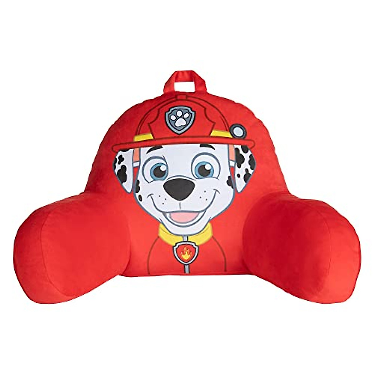 Paw Patrol Marshall Kids Back Resting Pillow for Reading and Watching TV – Bed Rest Pillow with Arms to Lounge with Comfortable Back Support – Great for The Bed or Couch