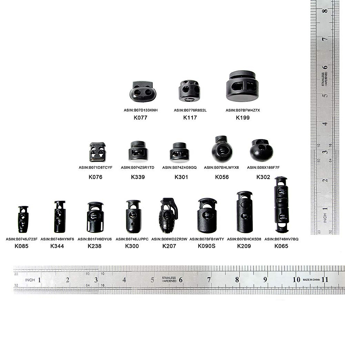 DYZD Plastic Cord Locks End Spring Stop Toggle Stoppers Multi-Colour (10PCS, Black)