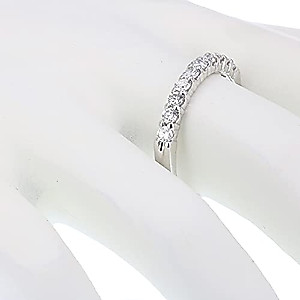 Vir Jewels 1/2 carat (ctw) Diamond Wedding Anniversary Band for Women, Round Diamond Engagement Ring 14K White Gold 10 Stones Prong Set 0.50 cttw I1-I2, Size 8.5