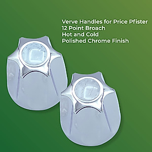 Complete Shower Repair Replacement Kit for Hot and Cold Shower Systems, 2 Hot and Cold Valves, For Remodeling Verve Handles, Easy Installation, Durable Construction, Polished Chrome