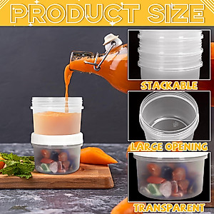 ISUSSER 10 Pack 4oz Reusable Small Plastic Containers with Screw Lids, Small Food Storage Freezer Containers, Deli Containers Stackable Food Storage Jars, Sauce Condiment Jars Lunch Box Accessories