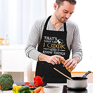 Funny Aprons for Men,Cooking Gifts for Men,Dad,Boyfriend,Husband, Cooking Aprons for Men-That's What I do.I Cook.I know Things-Chef Aprons for Dad,Grilling Gifts for Father's Day,Birthday,Christmas
