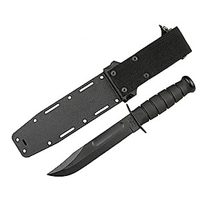 KA-BAR #1213 Black Straight Edge Knife / Hard Sheath