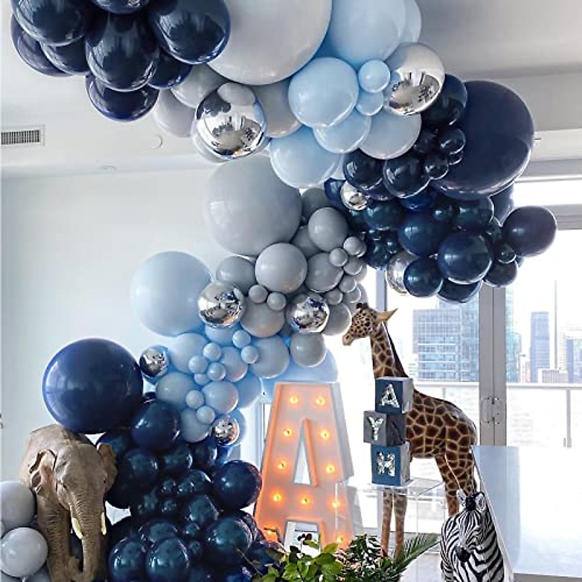 Light Blue Balloons Garland Arch Kit 105Pcs Different Sizes 18In 10In 5In Latex Pastel Matte Baby Blue Balloons Decorations for Baby Shower Wild One1st Birthday Wedding Bride Anniversary Gender Reveal Party Supplies for Boy Girl Adult