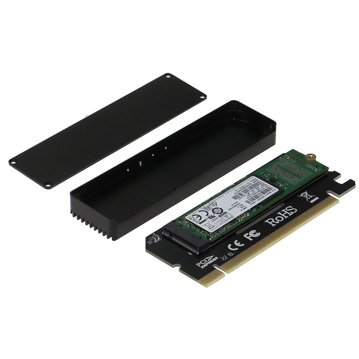 Sedna - PCI-e 16x to M2 NVMe SSD Adapter with Heatsink Cover