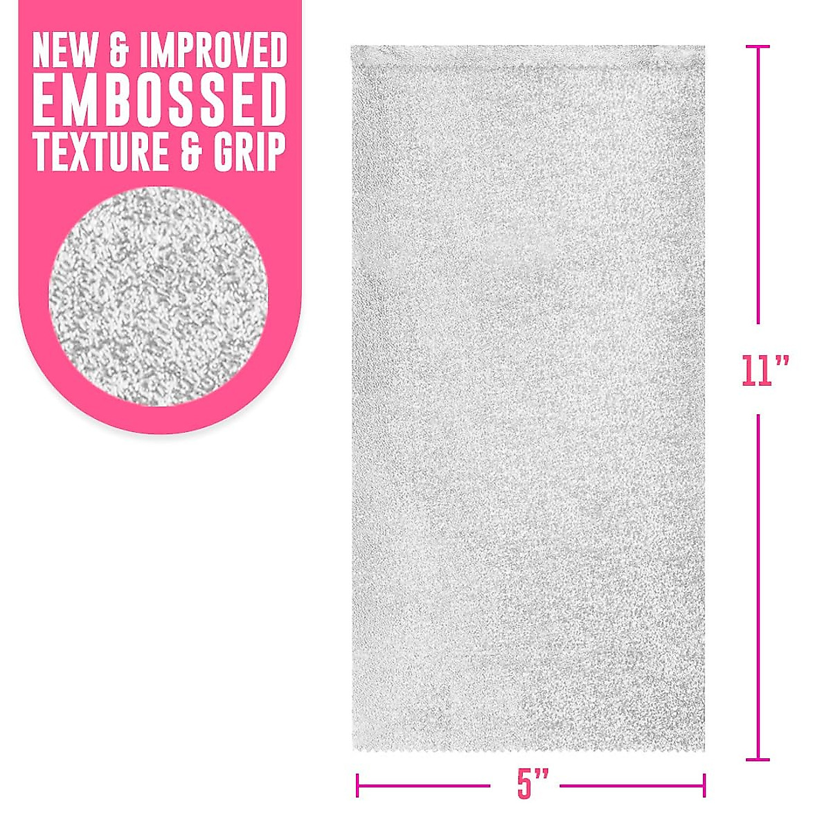 Colortrak Embossed Sheets Silver Aluminum Foil Pop-up Dispenser, 1000 Pre-cut Sheets Non-slip Textured Silver 5 x 11 Sheets for Hair Foil Coloring and Highlighting Sheet Applications