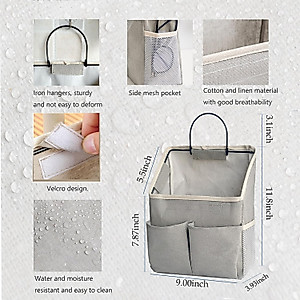 2 Pack Wall Hanging Storage Bag,Wall Hanging Organizer bags with Pockets, Wall Organizer Storage for Dormitory Bathroom Bedroom (Grey-upgraded)…