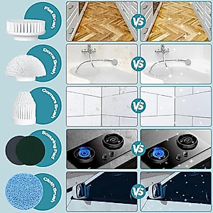 BOOHENKA Power Scrubbers for Cleaning Bathroom 2024, Shower Scrubber with LED Display, 2 Speeds, Electric Spin Scrubber for Cleaing Tile/Bathtub/Sink/Car