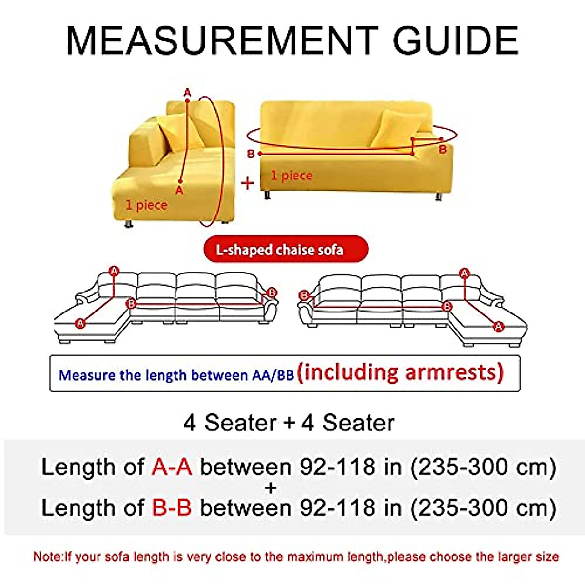 TVPFM Velvet Stretch Sectional Couch Covers, 2 Pieces L Shaped Sofa Cover with 2 Pillowcases Super Soft Universal Sofa Cover for Living Room Pets-Light Blue-4 Seater+4 Seater
