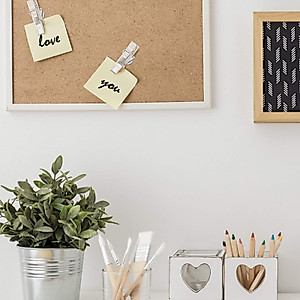 32 Pieces Reusable Push Pin Clips Photo Clips, Mini Transparent Plastic Tacks Thumbtacks Clothespins Decorative Craft Paper Clips for Cork Boards Wall Artworks Notes Photos Craft Accessories, Clear