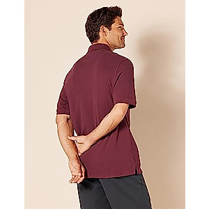 Amazon Essentials Men's Regular-Fit Cotton Pique Polo Shirt (Available in Big & Tall), Burgundy, Large