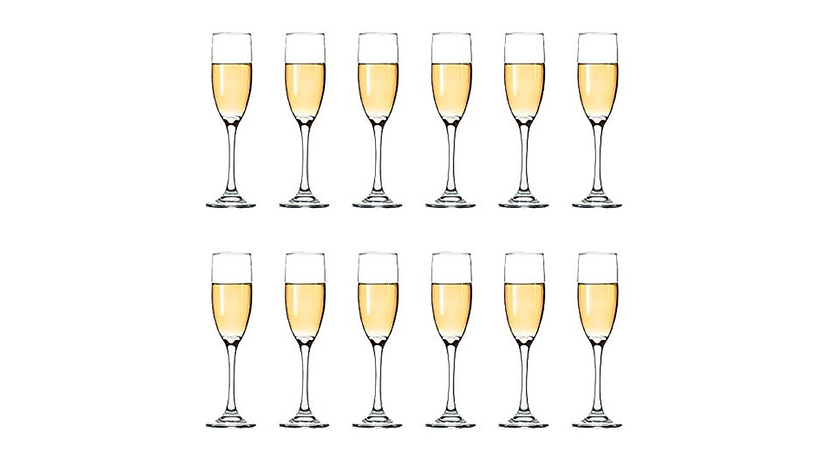 Elegant 12-Piece Champagne Flutes Set for Celebrations
