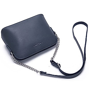 DAVIDJONES Faux Leather Hobo Purse and Wallet set for women Chain Dome Crossbody Small Bag