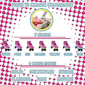 CHICAGO Skates Pulse Light Up Quad Skates, Women's Adult Sizes, Pink, 6 (CRS710-06)