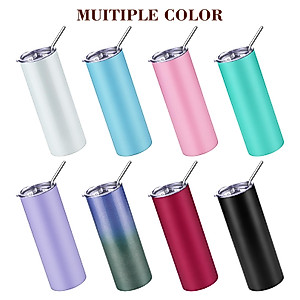 UNIGIFTIME Personalized Birth Flower Tumbler Cup with Name, Custom Skinny Tumbler with Lid and Straw 20oz Stainless Steel Coffee Tumbler Personalized Birthday Gifts and Mothers Day Gifts for Women