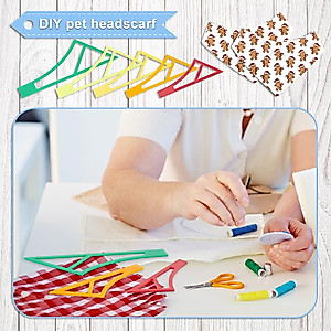 OLYCRAFT 9 Pcs Pet Bandana Sewing Template Set: Arch & Trapezoid Rulers - Acrylic Quilting Templates for DIY Craft Dog Bib Patterns