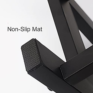 Wooden Step Stools for Adults Kids, Heavy Duty 2 Step Stool for High Bed Kitchen Bathroom - Holds Up to 500 Lb by RORKEE, Wide, Metal, Industrial Design(Light Walnut)