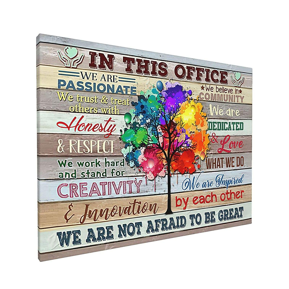 Inspirational Wall Art For Office, Canvas Prints Motivational Quotes Poster Artwork In This Office We Are A Team Modern Home Decorations Framed And Stretched Ready To Hang For Living Room