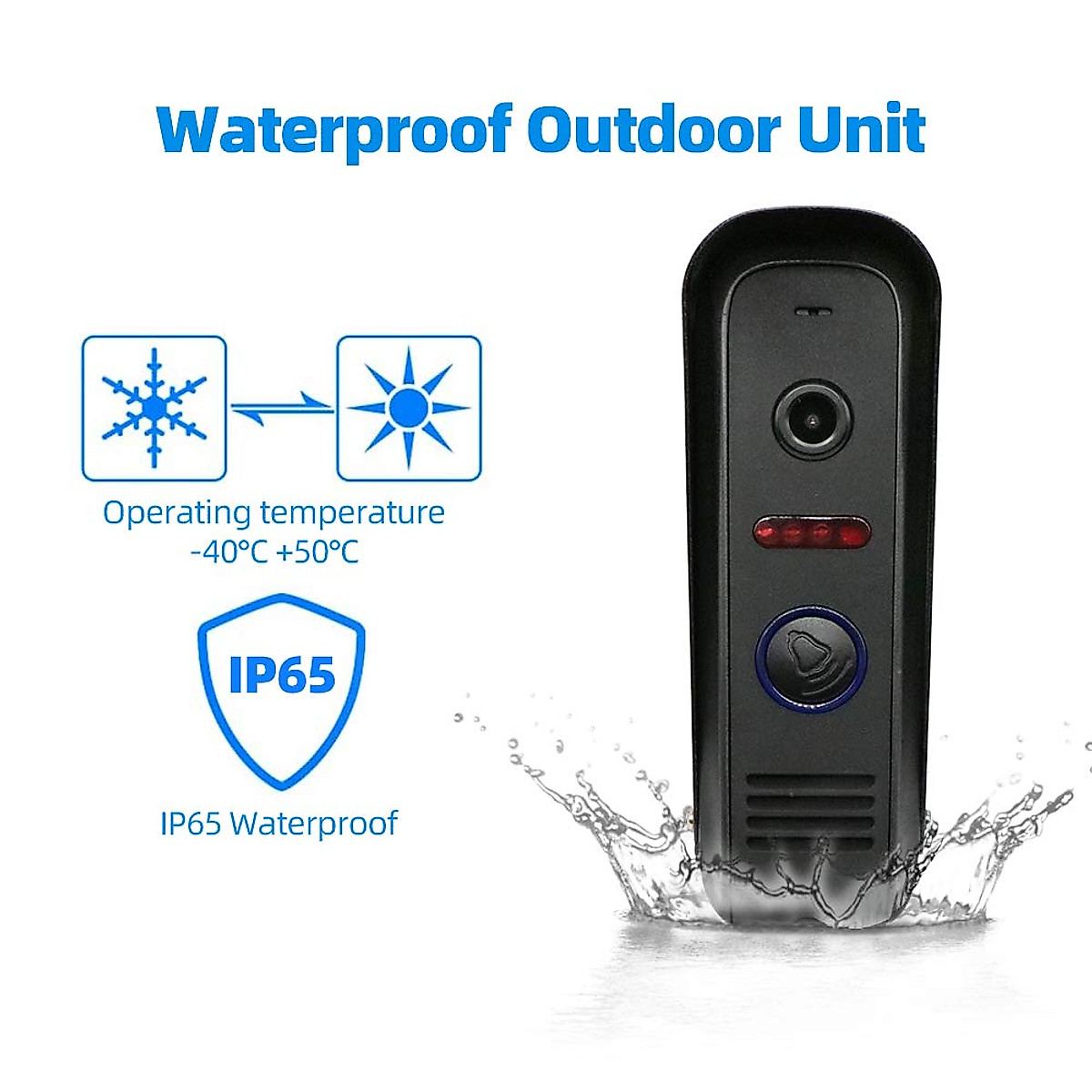 JeaTone 10 Inches Wired Video Intercom System, Doorbell with Camera and Monitor, Home Security System with IP65 Waterproof Doorbell, Night Vision, 1080P HD/2.0MP, Motion Detection, Dual-Way Intercom