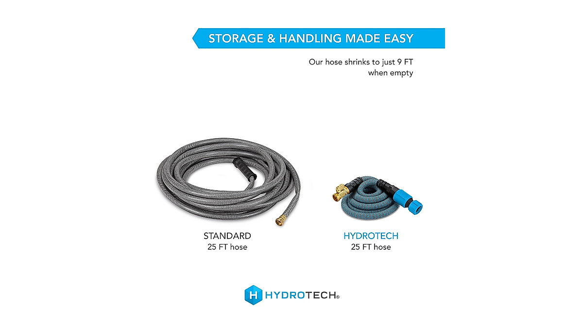 HydroTech 25 ft Expandable Garden Hose - Lightweight & Durable