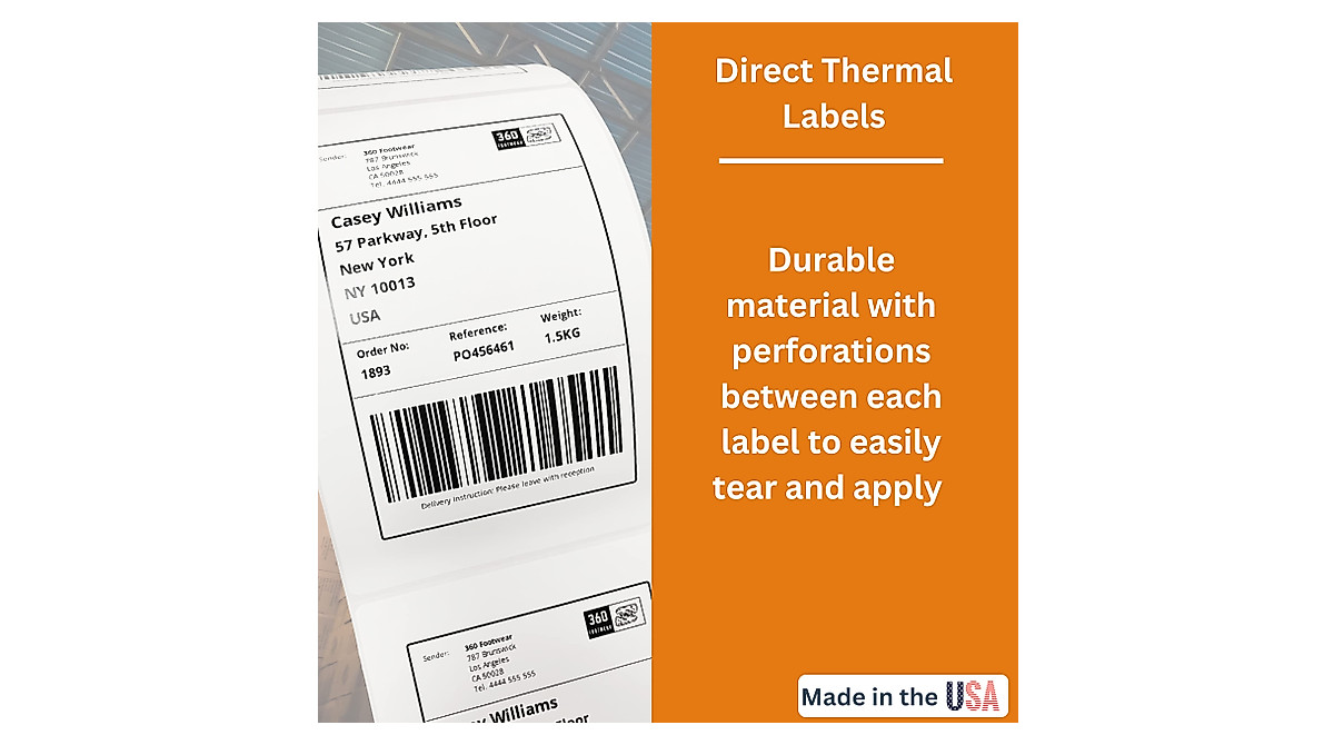 ATL Direct Thermal Shipping Labels 4x6 250, 4x6 Thermal Labels, Thermal ...