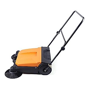 Walk-Behind Outdoor Hand Push Sweeper - Commercial Walk Behind Sweeper Eco-Friendly Floor Push Sweeper Portable Silent for Industrial Large Area (26 INCH)
