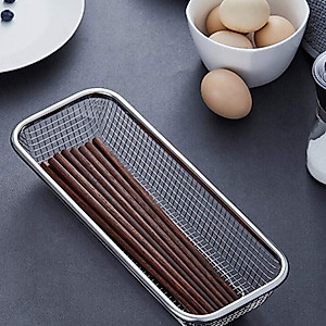 DOITOOL Dishwasher Silverware Cutlery Basket Spoon Fork Case Sink Basket Rack Organizers Cutlery Silverware Storage for Cooking Countertop Silver