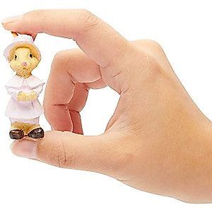 Juvale Mini Bunny Statues for Easter, Garden Decorations (2.2 Inches, 6 Pack)