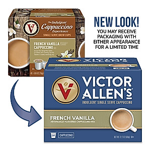 Victor Allen's Coffee French Vanilla Flavored Cappuccino Mix, 42 Count, Single Serve K-Cup Pods for Keurig K-Cup Brewers
