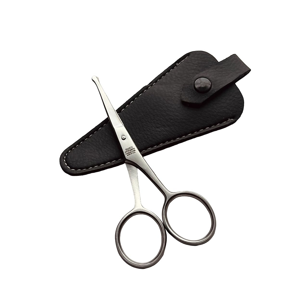 Bianco Instruments Nose Hair Scissors for Men and Women, Rounded Tip | Stainless Steel | Made in USA
