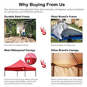 ABCCANOPY Patio Pop Up Canopy Tent 10x10 Commercial-Series (Orange)
